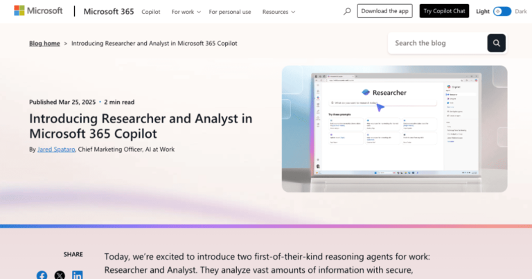 Microsoft 365 Copilotに新エージェント：「Researcher」と「Analyst」 - 株式会社ProFab